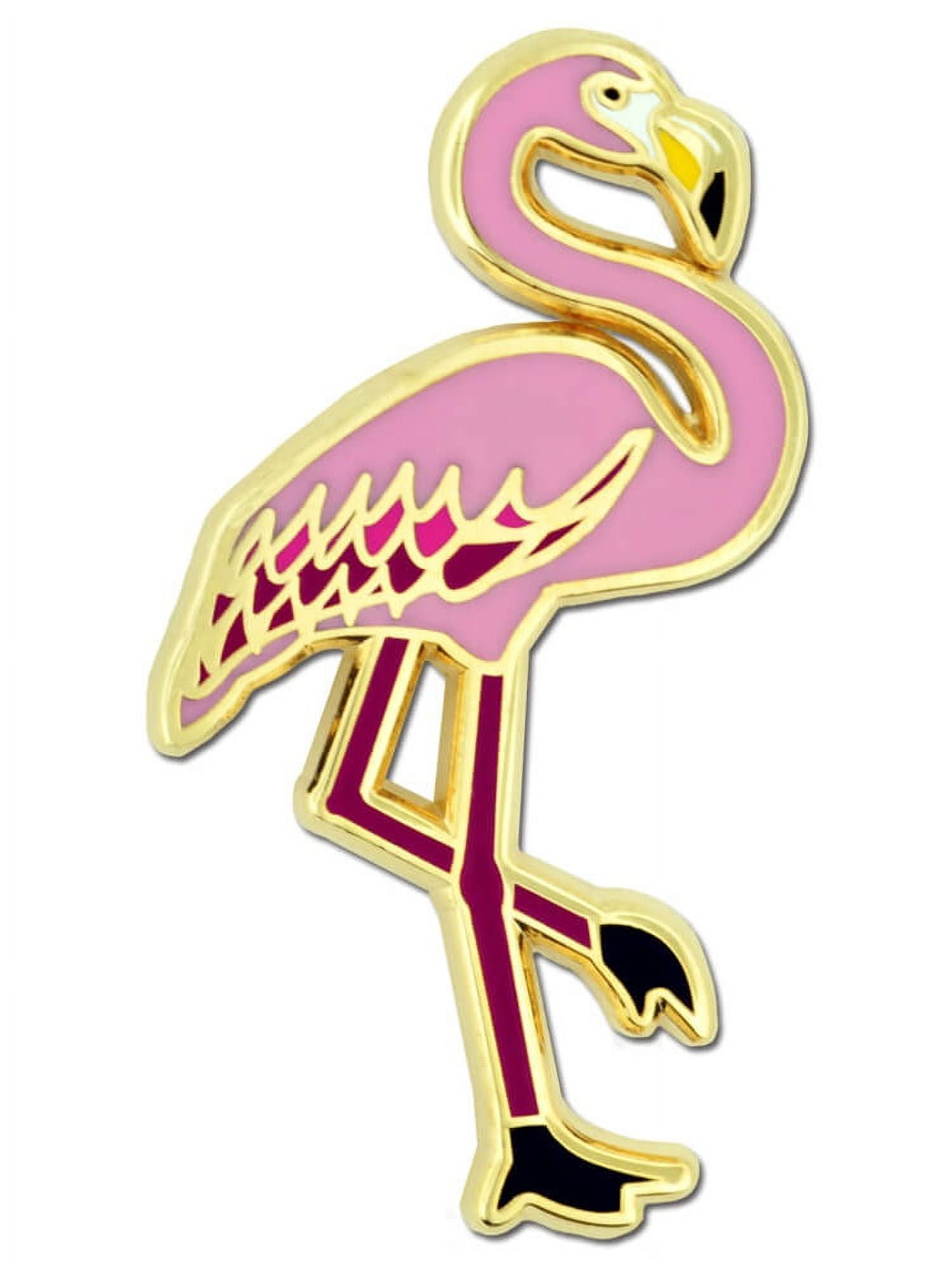 PinMart's Pink Flamingo Tropical Bird Animal Enamel Lapel Pin - Walmart.com