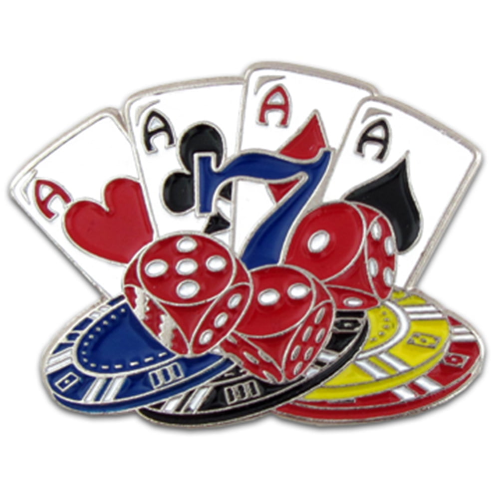 PinMart's Playing Cards, Dice and Poker Chips Lapel Pin 1" - Walmart.com