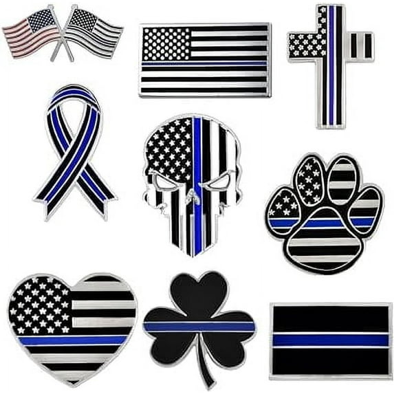 PinMart's Police Awareness Thin Blue Line Enamel Lapel Pin - Walmart.com