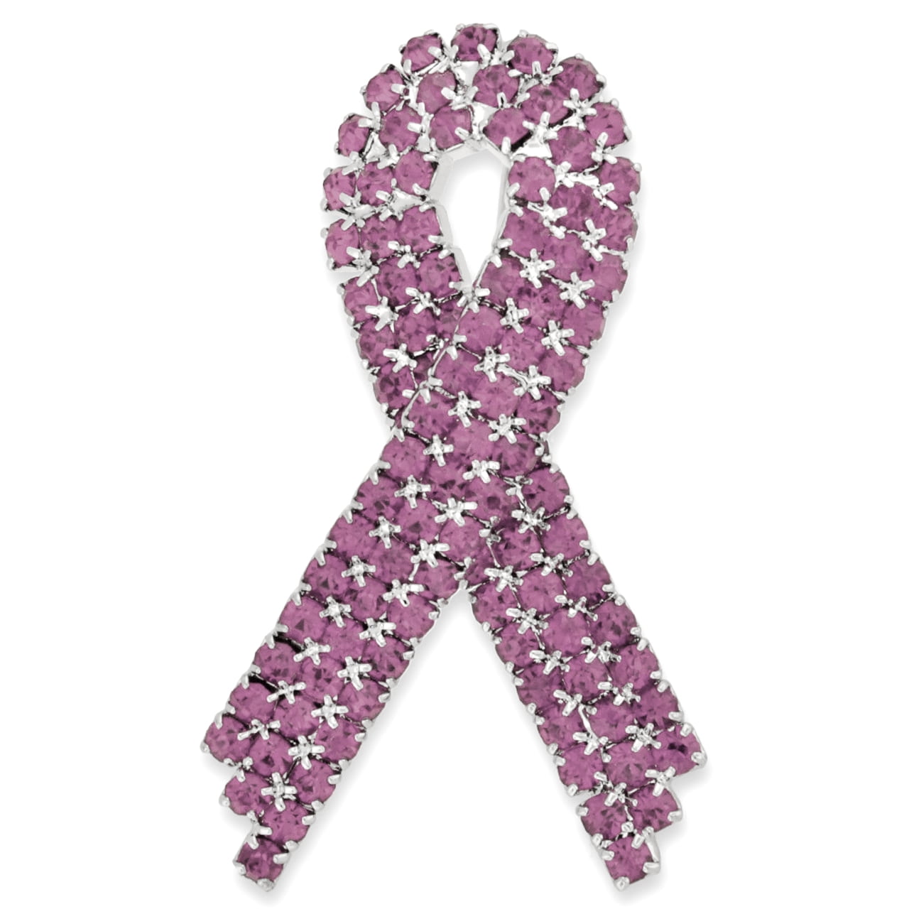 PinMart's Purple Rhinestone Domestic Violence Awareness Ribbon Brooch ...