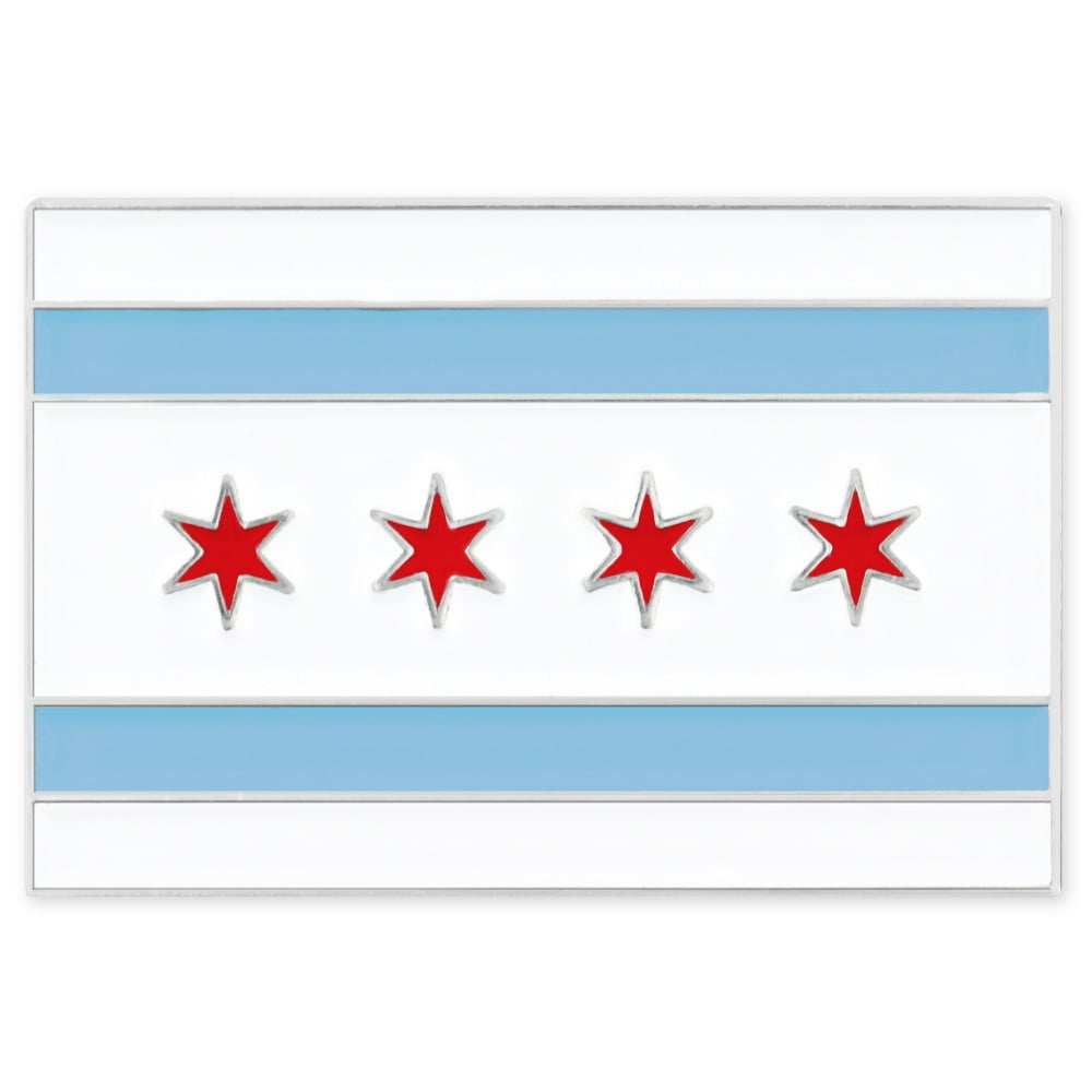 PinMart's Rectangle City of Chicago Flag Enamel Lapel Pin - Walmart.com