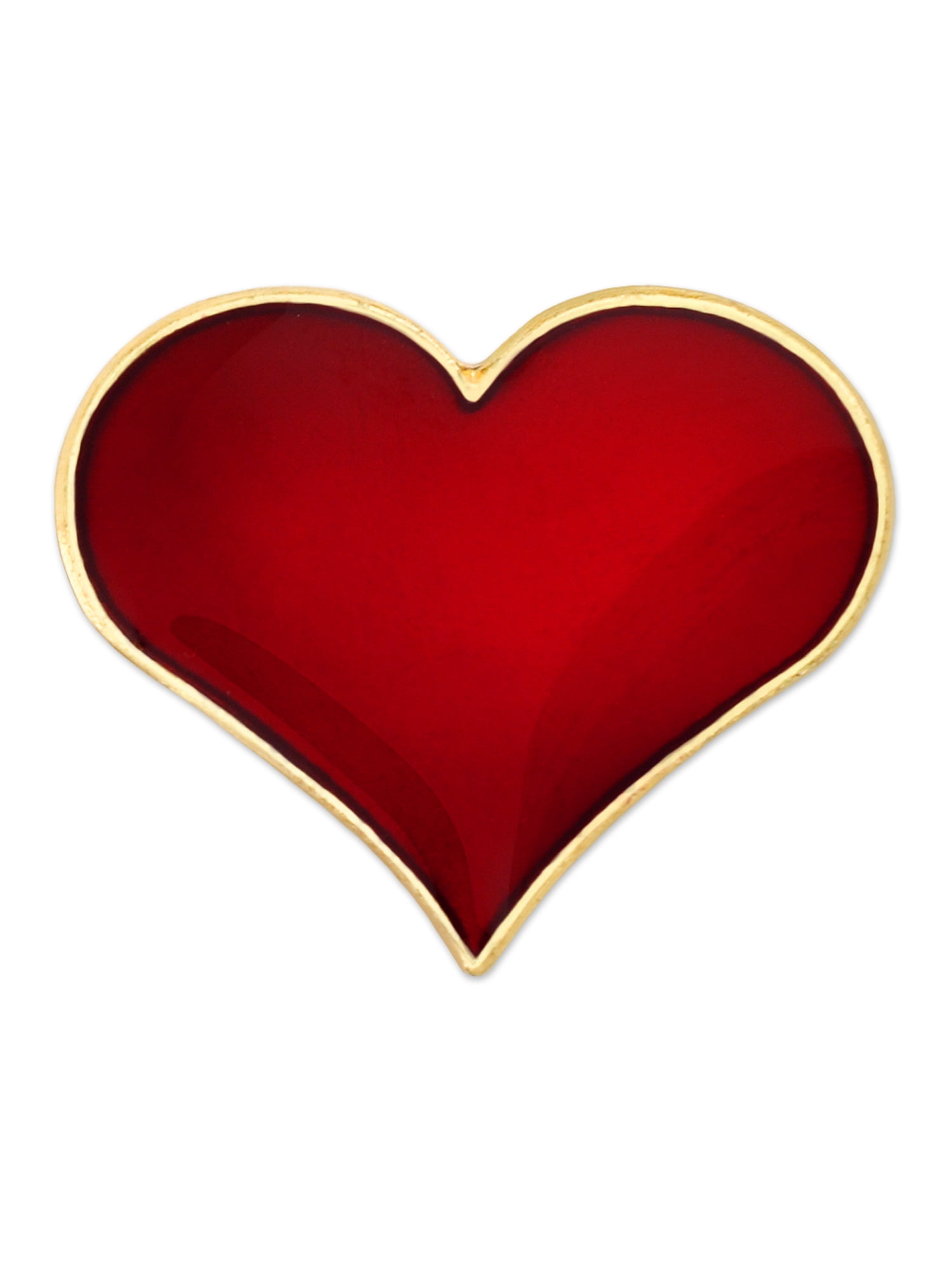 PinMart Red Heart Gold Plated Valentine's Day Enamel Lapel Pin 3/4 ...