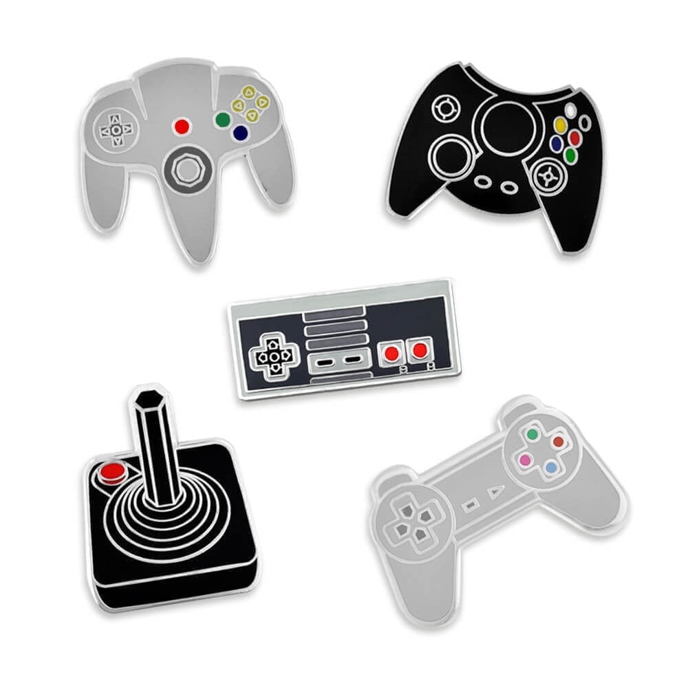 PinMart's Retro Video Gaming Original Controller Enamel Lapel Pin Set ...