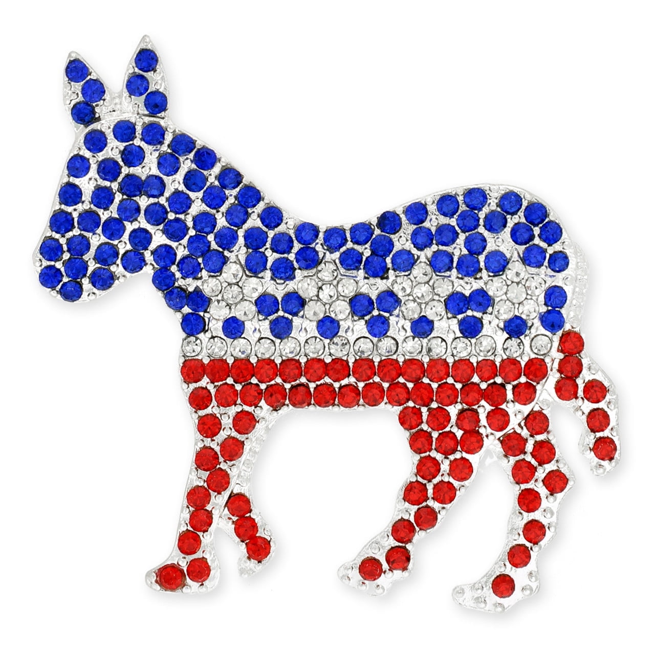 PinMart's Rhinestone Democrat Party Donkey Political Brooch Lapel Pin ...