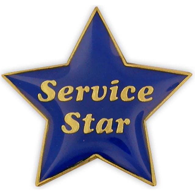 PinMart's Service Star Blue and Gold Customer Service Lapel Pin ...