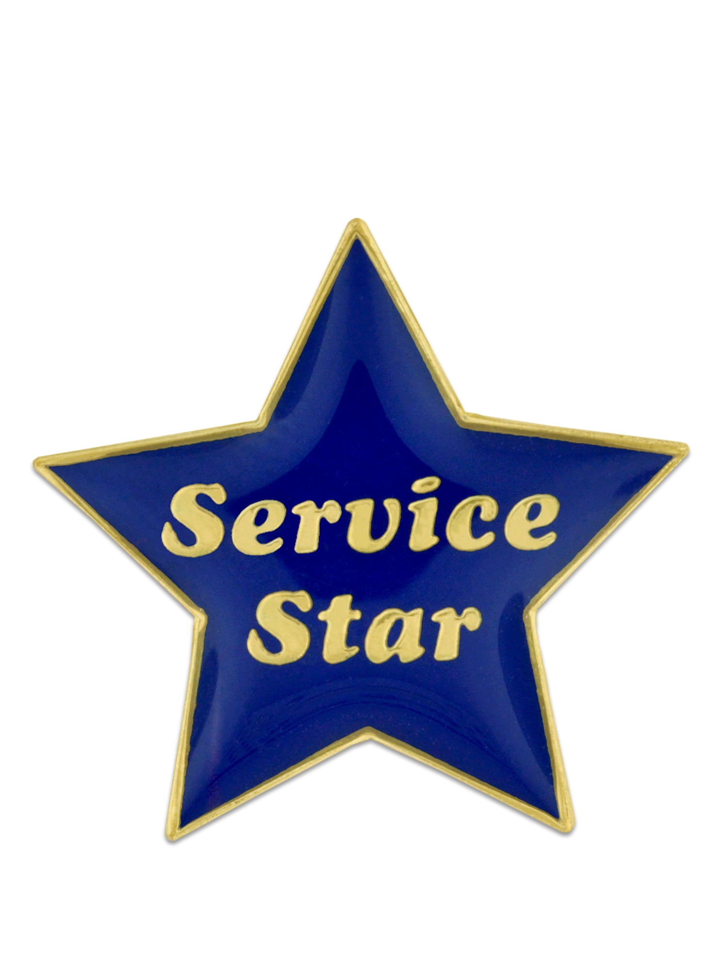 PinMart's Service Star Blue and Gold Customer Service Lapel Pin ...