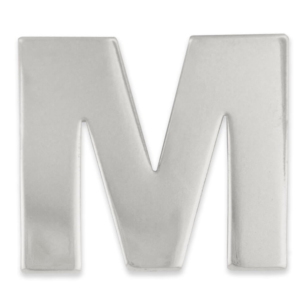 PinMart's Silver Letter M Alphabet Lapel Pin - Walmart.com