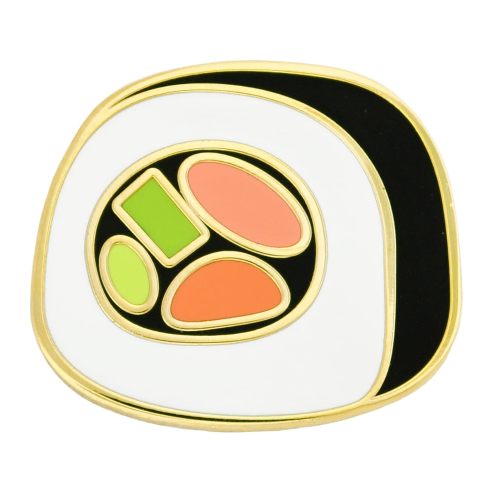 PinMart's Sushi Roll Side View Enamel Lapel Pin 3/4"W x 5/8"H - Walmart.com