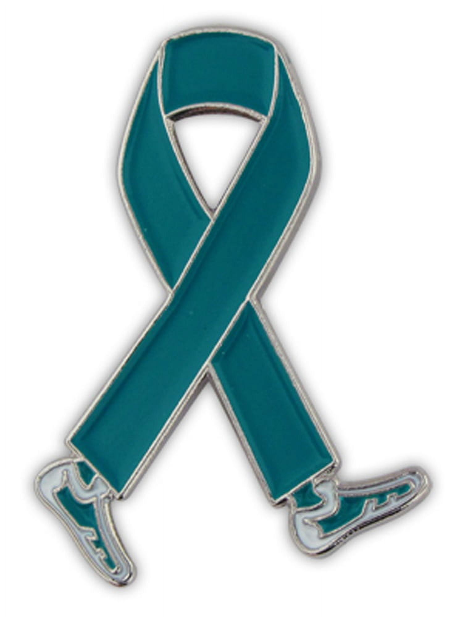 PinMart's Teal Awareness Ribbon Walk Fundraiser Enamel Lapel Enamel ...