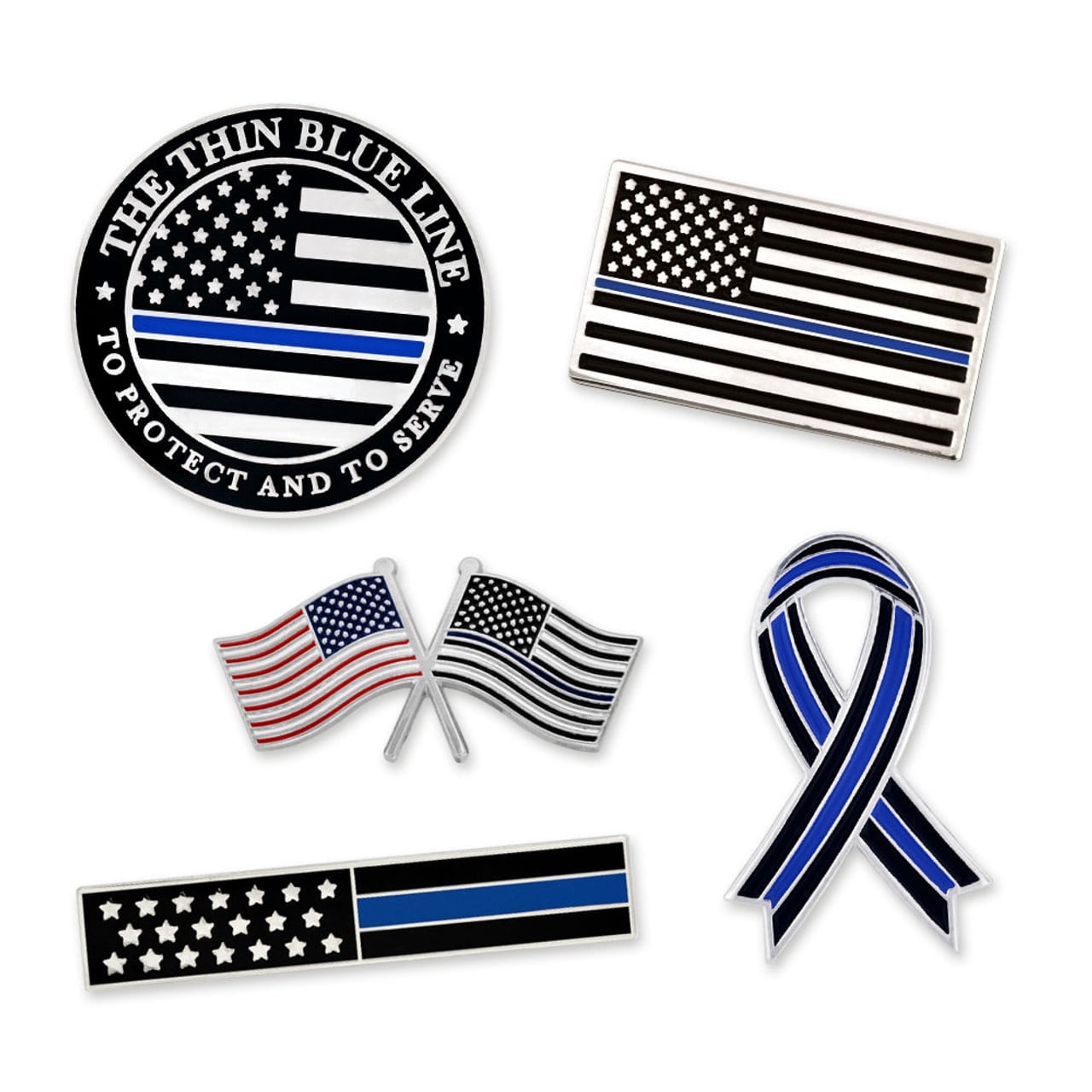 PinMart's Thin Blue Line 5-Pin Set - Walmart.com