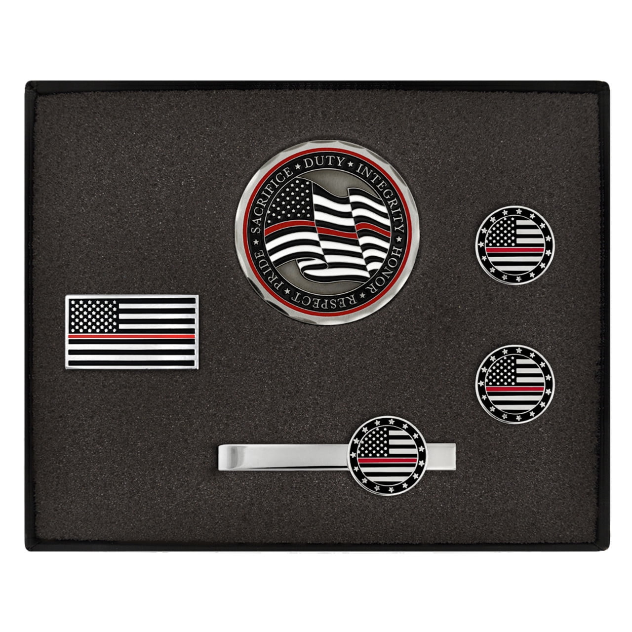 PinMart's Thin Red Line 4-Piece Men's Gift Set with Presentation Box - Walmart.com