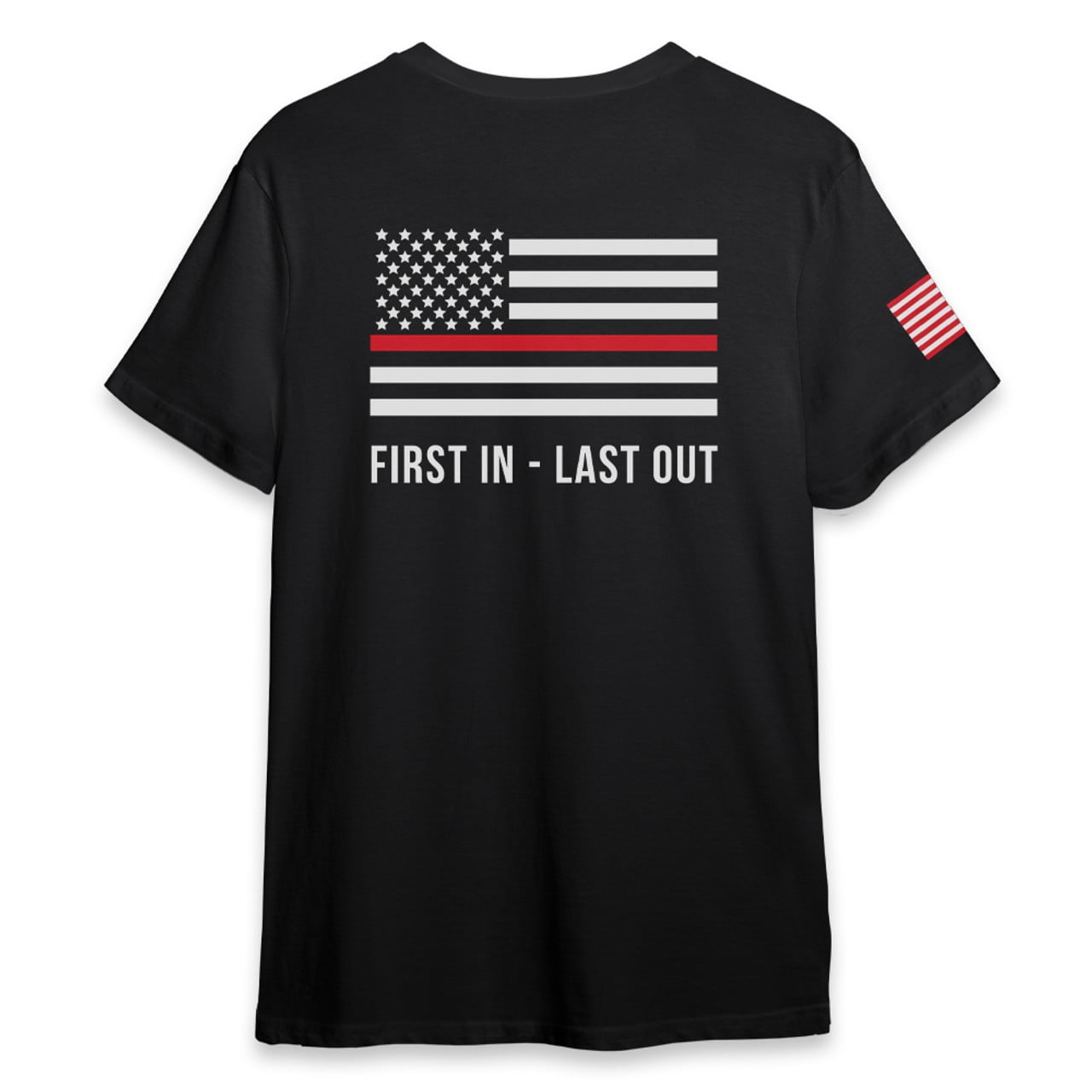 PinMart's Thin Red Line T-Shirt - Patriotic Firefighter Shirts for Men ...