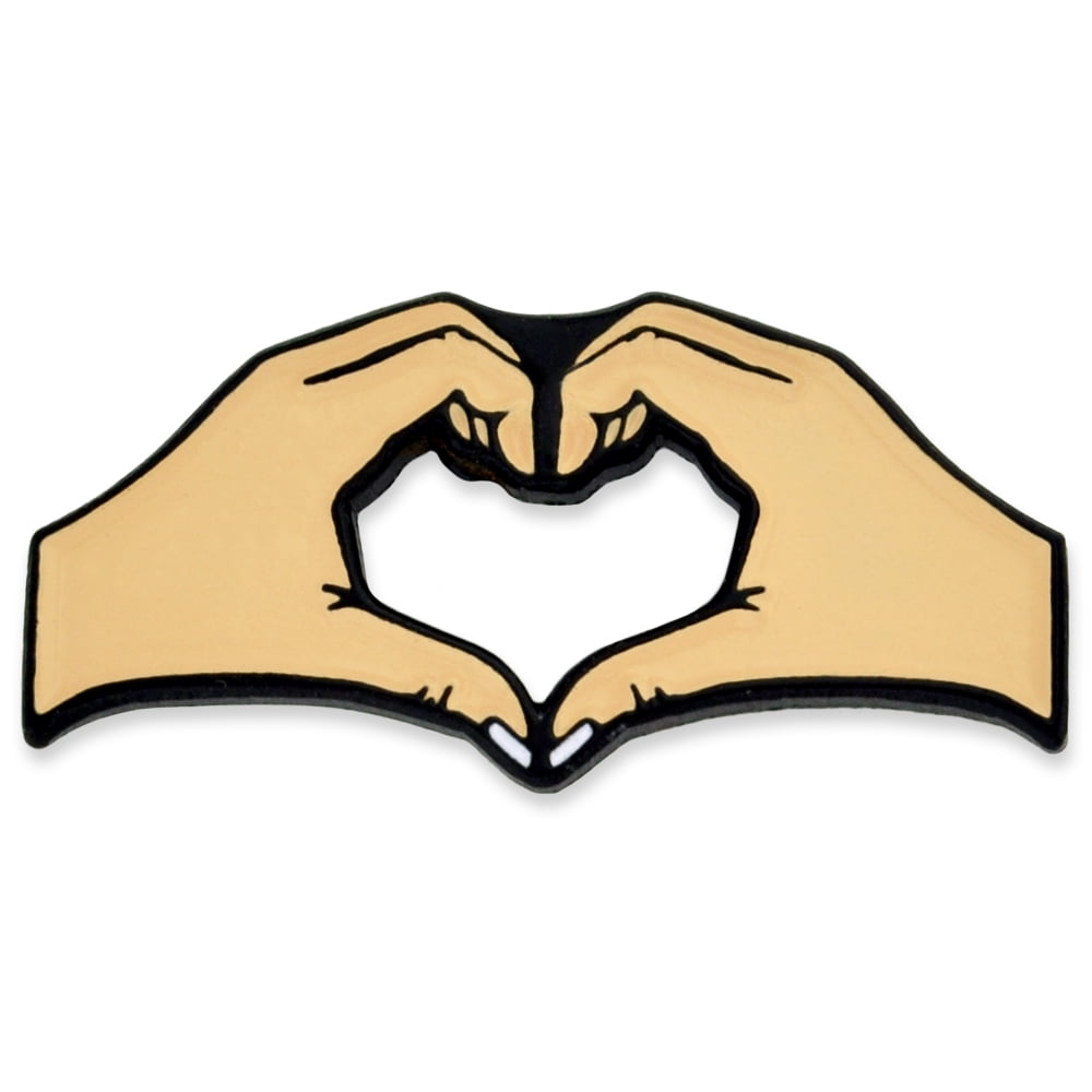 PinMart's Two Hands Heart Friendship Love Cute Enamel Lapel Pin ...