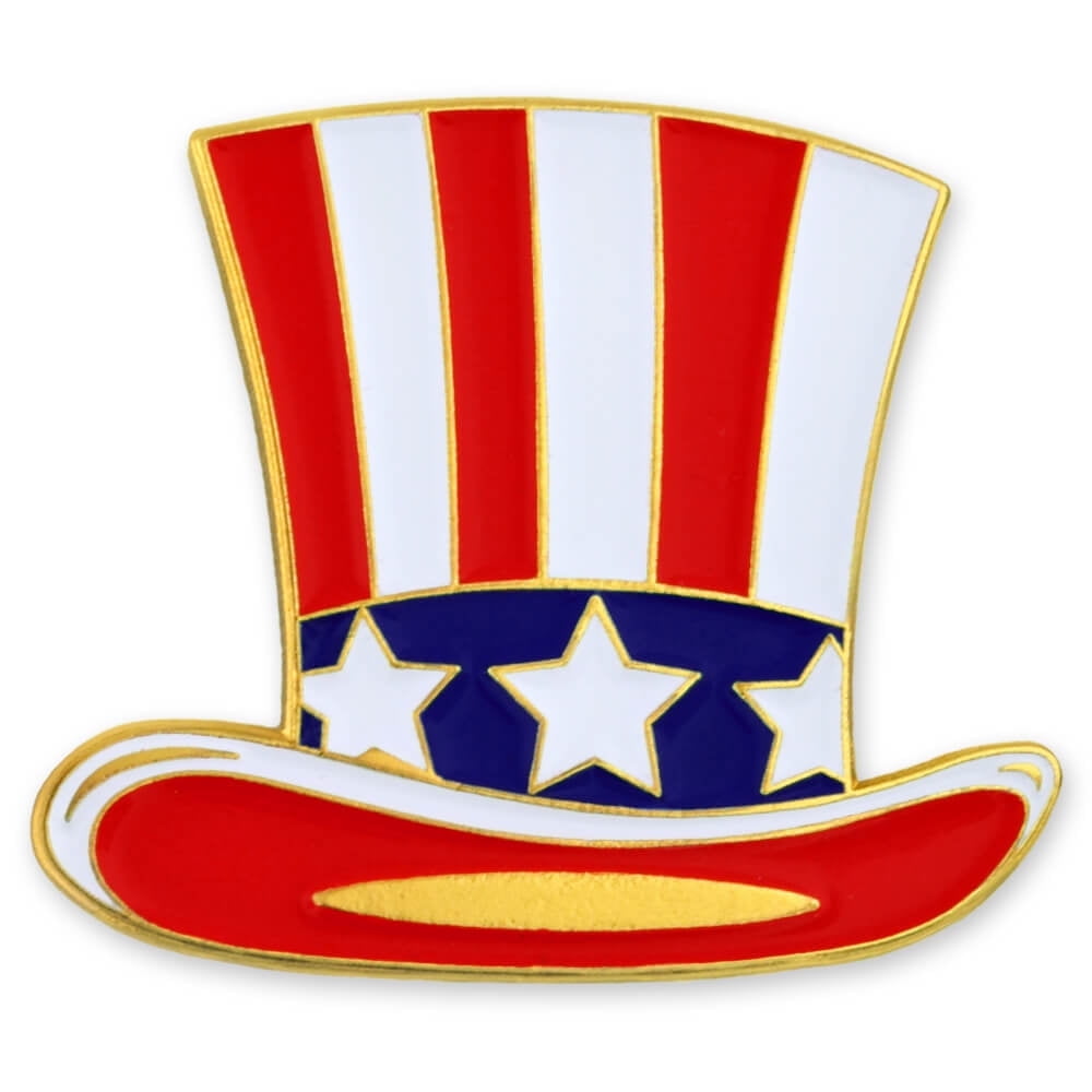 PinMart's Uncle Sam Hat Patriotic American Fourth of July Enamel Lapel ...