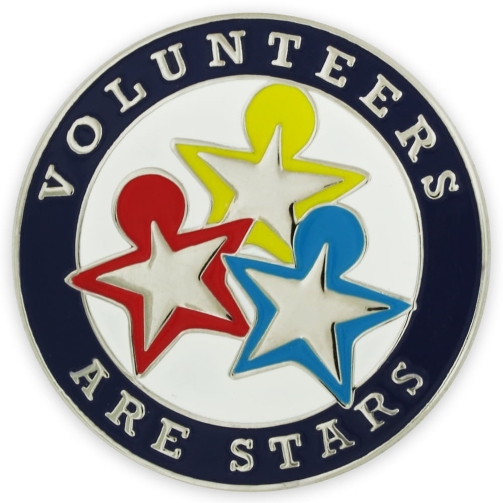 PinMart's Volunteers are Stars Enamel Lapel Pin - Walmart.com