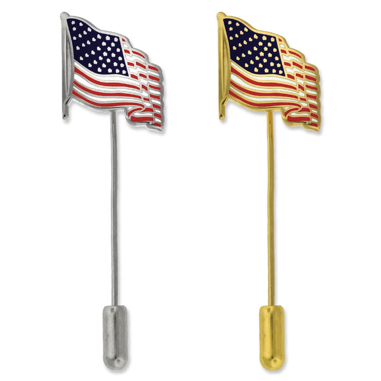 PinMart's Gold Waving American Flag Stick Pin - Walmart.com