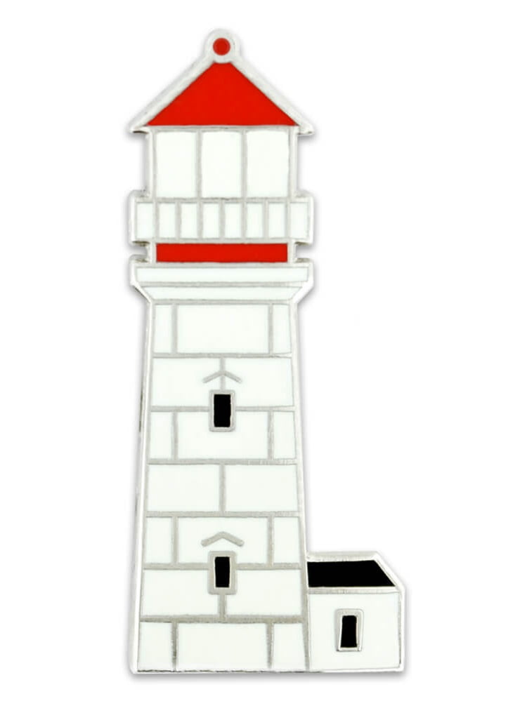 PinMart's White Brick Lighthouse Nautical Enamel Lapel Pin - Walmart.com