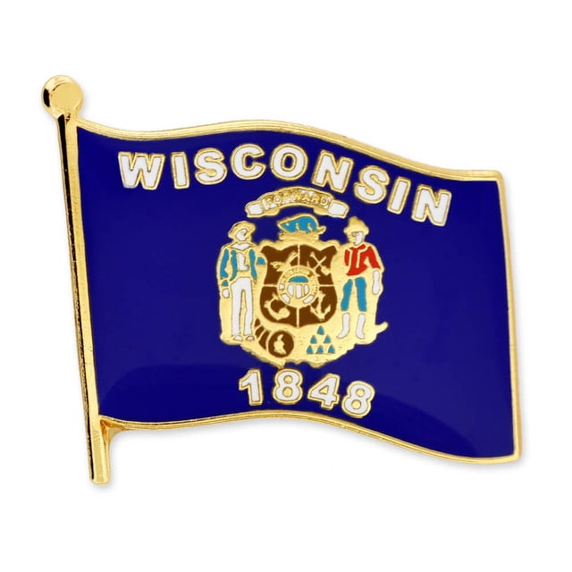 PinMart Enamel Wisconsin US State Flag WI Button Pins - 100 Pack ...