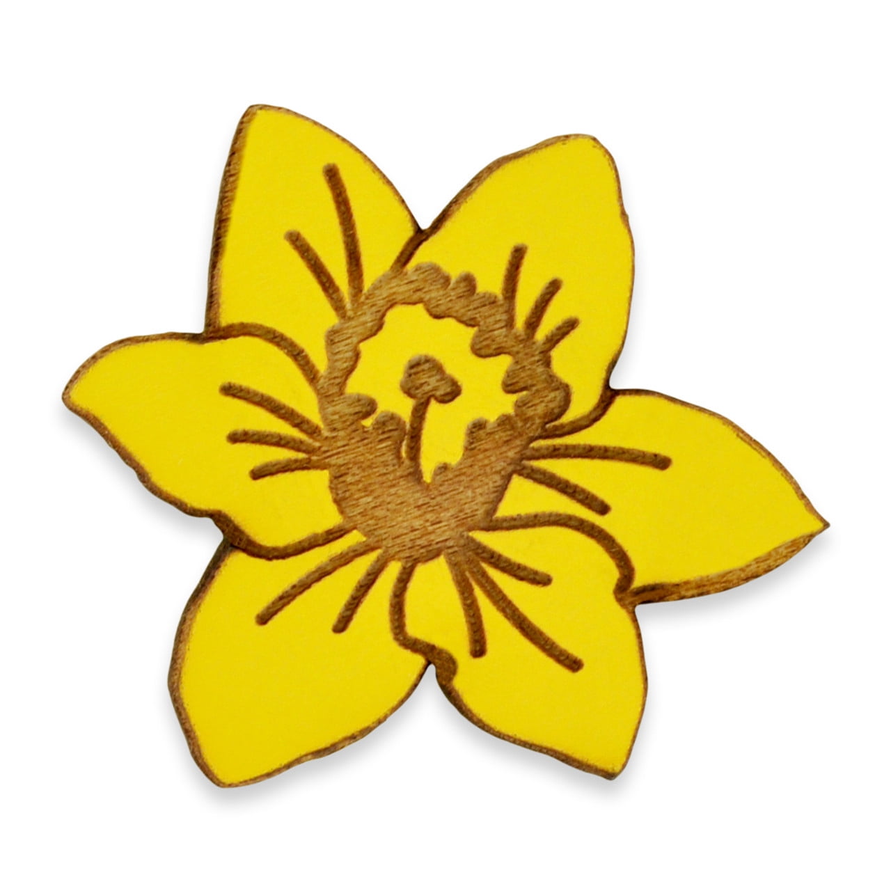 PinMart's Yellow Daffodil Wood Pin - Walmart.com