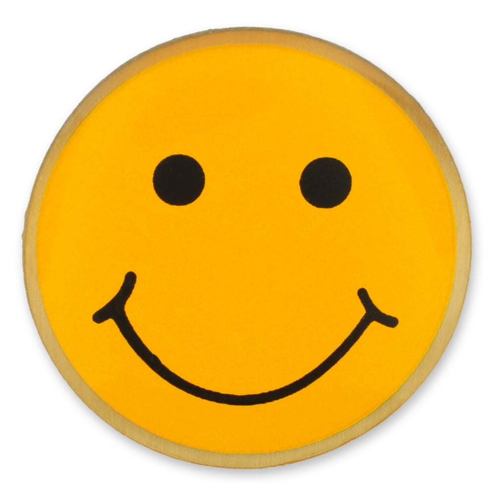 PinMart's Yellow Happy Smiley Face Enamel Lapel Pin - Walmart.com