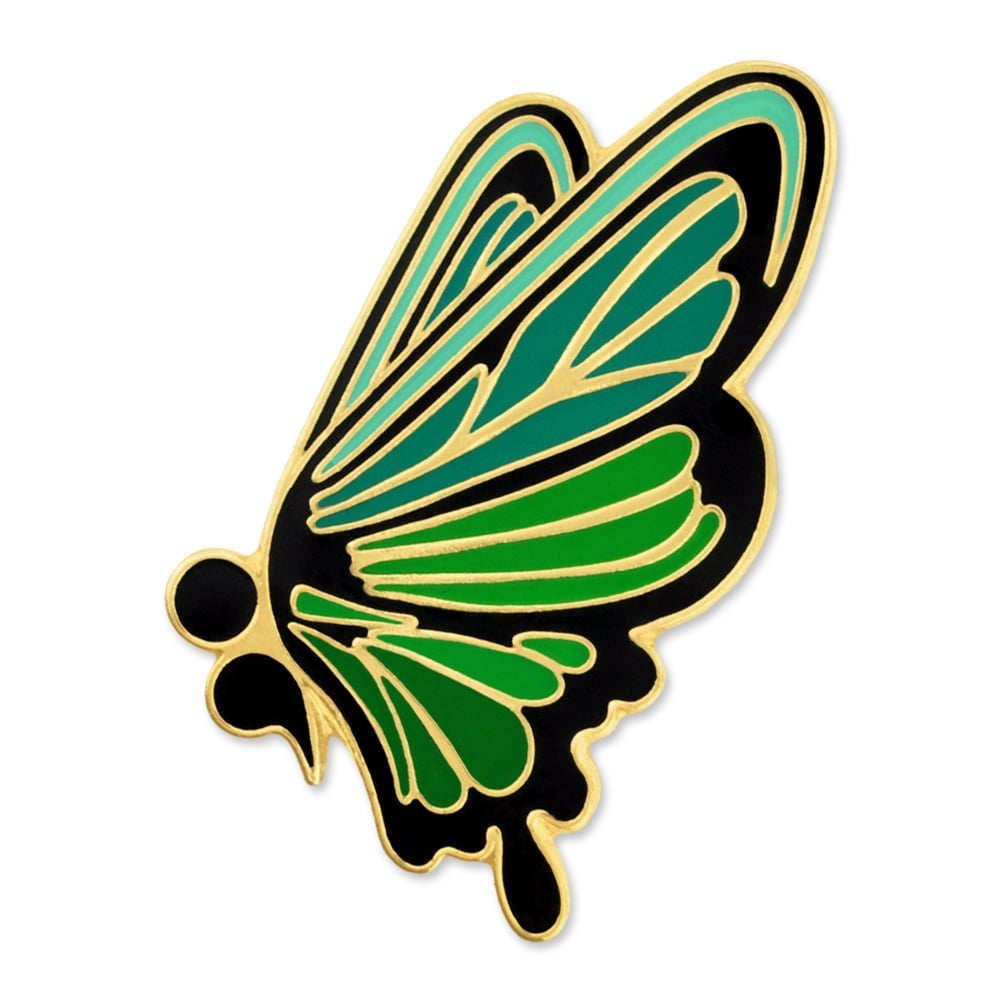 PinMarts Green Semicolon Butterfly Mental Health Suicide Prevention ...