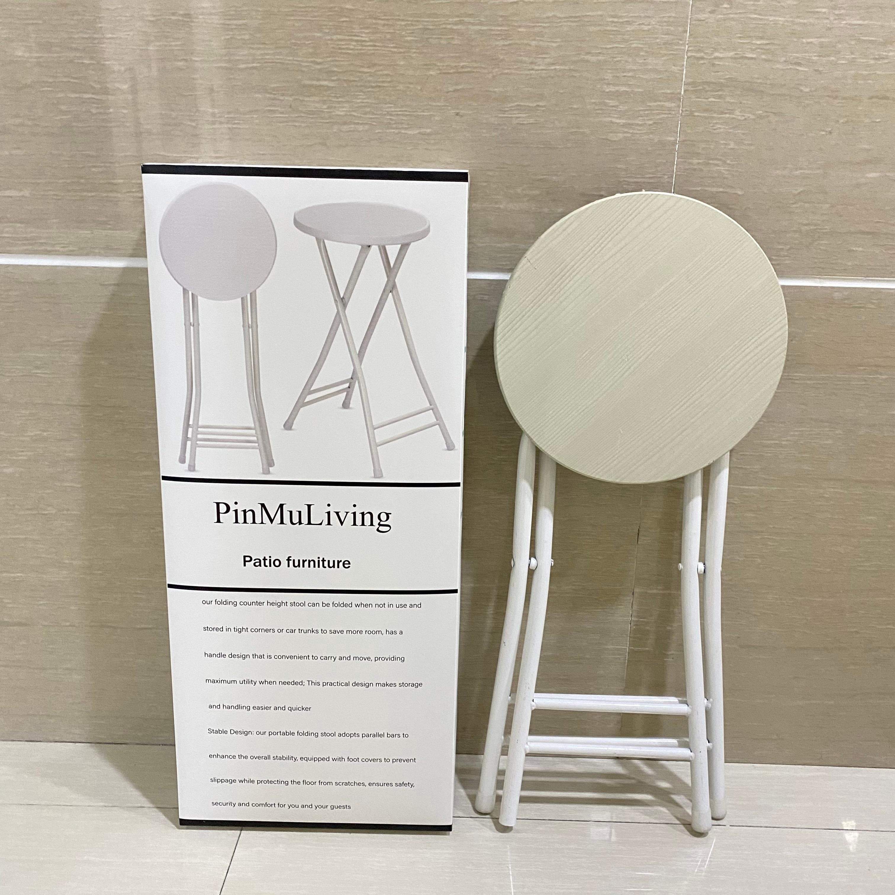 PinMuLiving Patio furniture,24 Inch Tall Folding Chair Portable Plastic ...