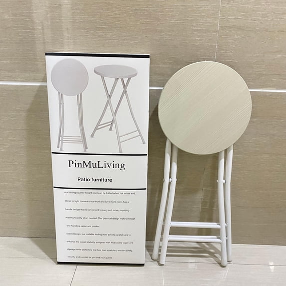 PinMuLiving Patio furniture,24 Inch Tall Folding Chair Portable Plastic ...