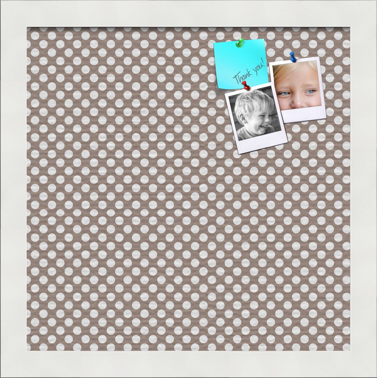 PinPix 12x12 Custom Cork Bulletin Board Brown Polka Dot Poster Board ...