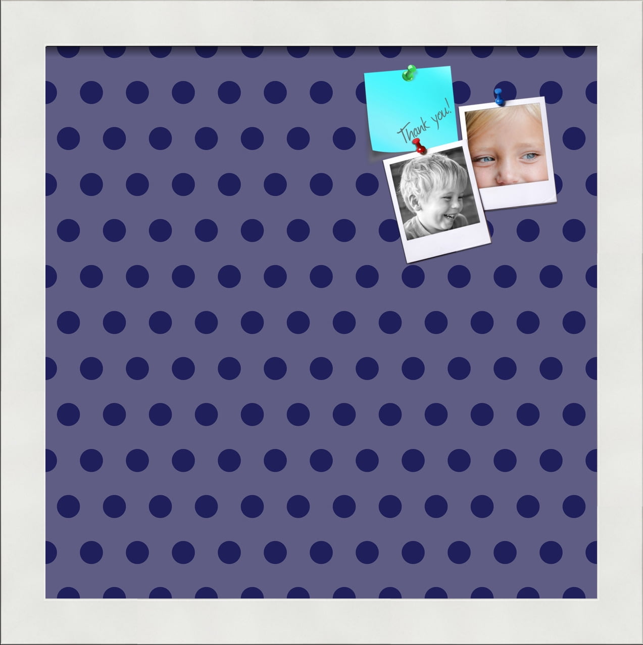 PinPix 12x12 Custom Cork Bulletin Board Dark Purple Dots Poster Board ...