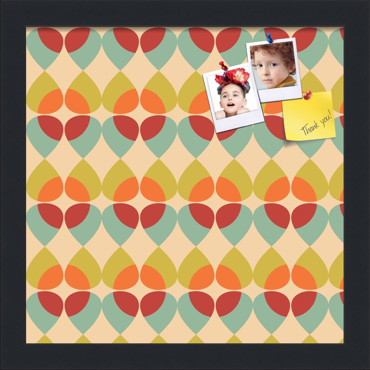 PinPix 12x12 Custom Cork Bulletin Board Kaliedescope Poster Board Has a ...