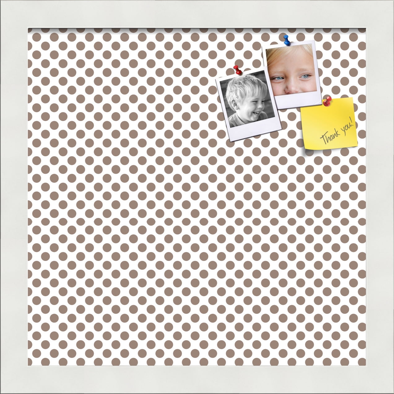 PinPix 12x12 Custom Cork Bulletin Board Light Brown Polka Dot Poster ...