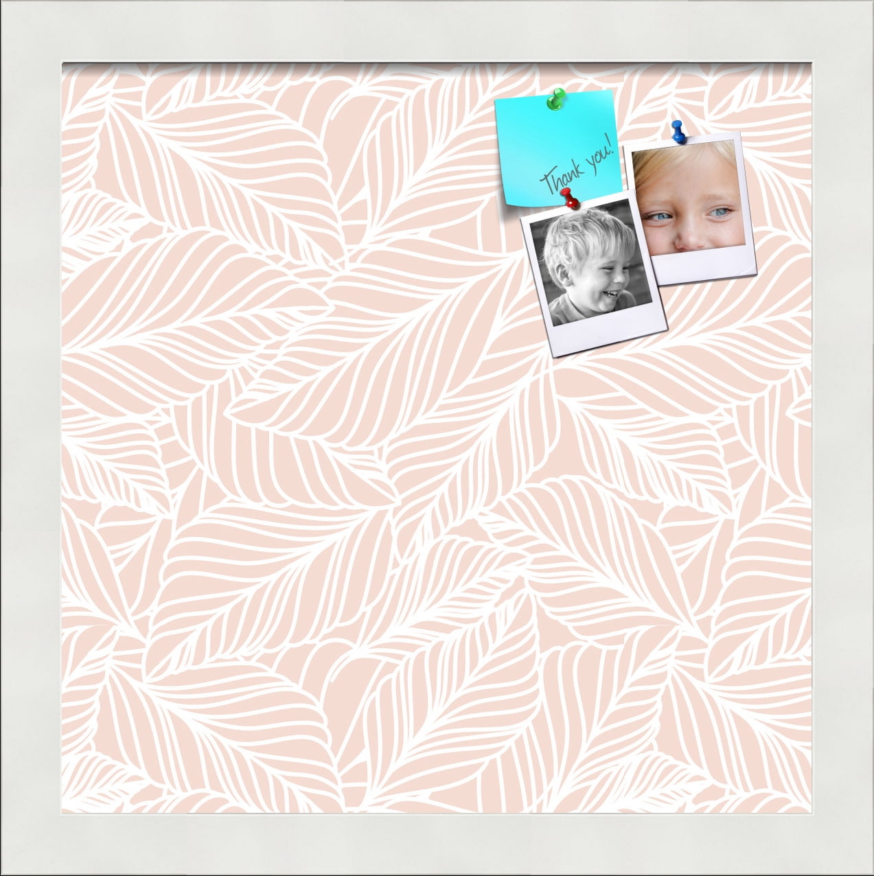 PinPix 12x12 Custom Cork Bulletin Board Peach White Poster Board Has a ...