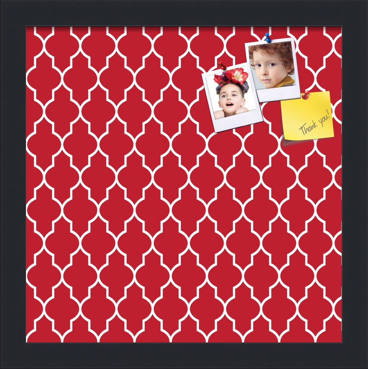 PinPix 12x12 Custom Cork Bulletin Board Quarterfoil Red Poster Board ...