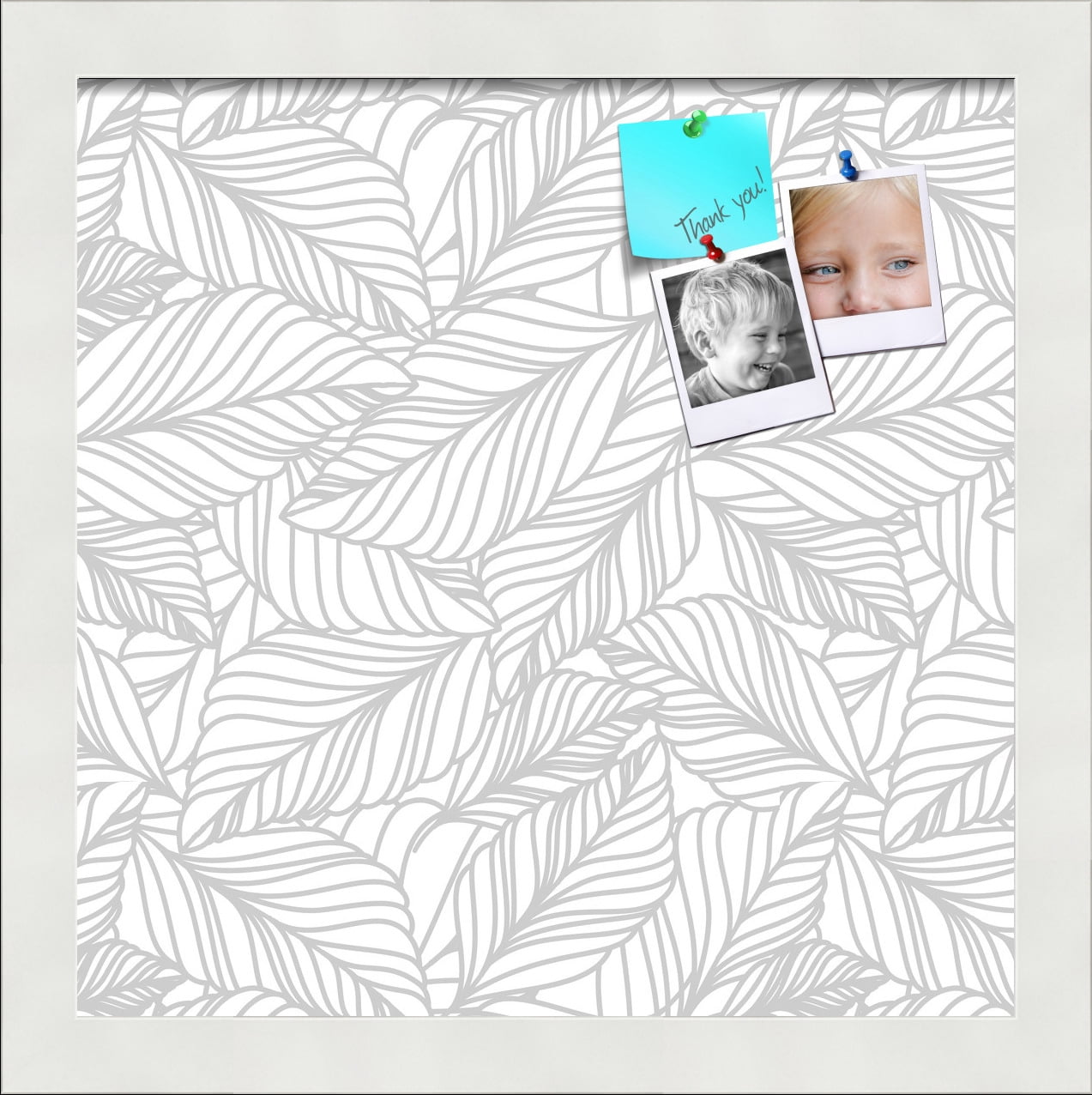 PinPix 12x12 Custom Cork Bulletin Board White Grey Poster Board Has a ...