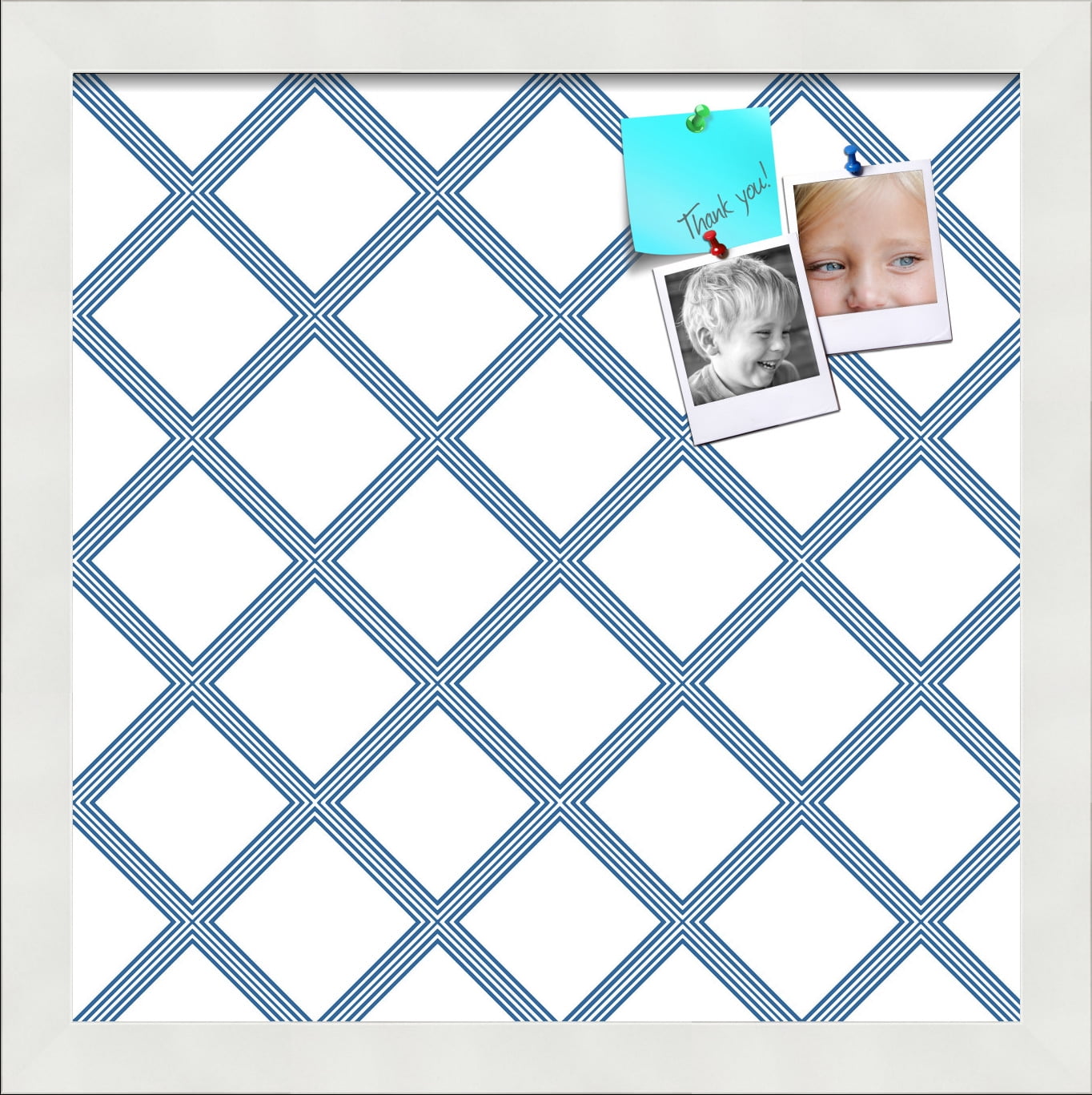 PinPix 13x13 Custom Cork Bulletin Board Diamond Modern Pattern Navy ...