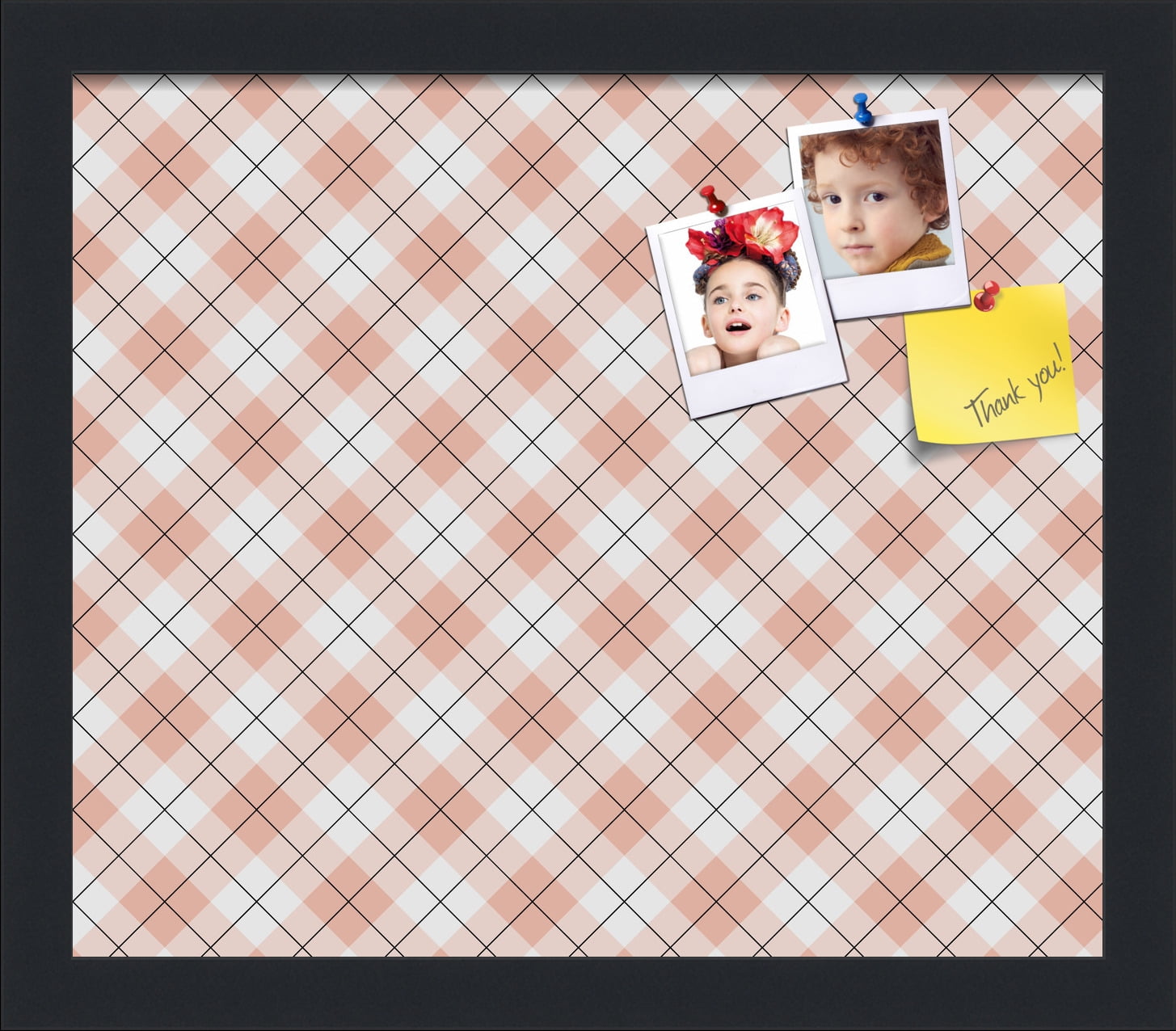 PinPix 14x12 Custom Cork Bulletin Board Argyle Tan Poster Board Has a ...