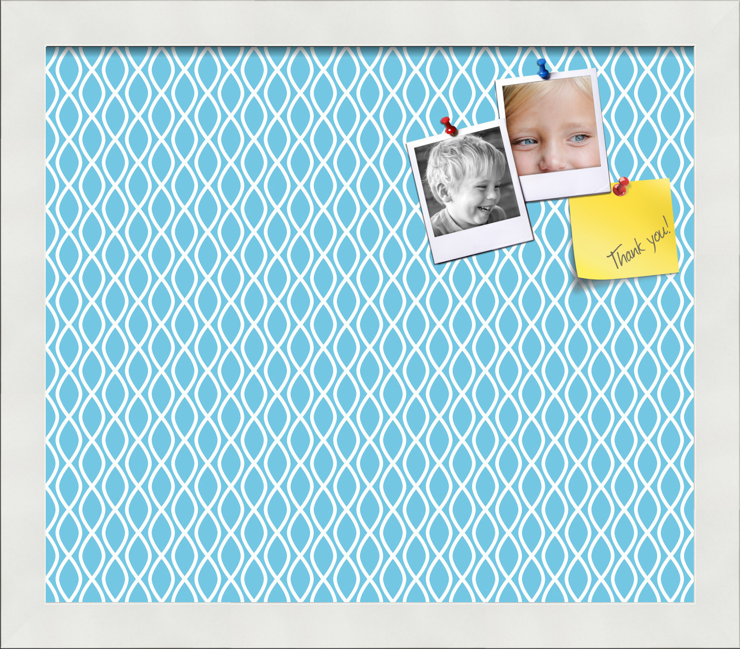 PinPix 14x12 Custom Cork Bulletin Board Sky Blue Waves Poster Board Has ...