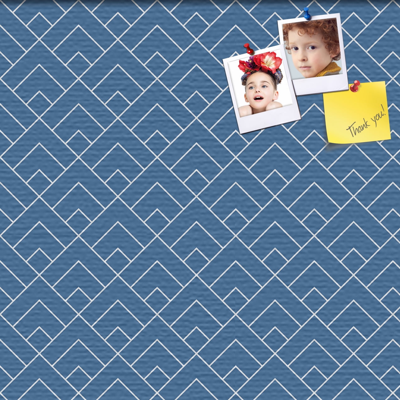 PinPix 14x14 Custom Cork Bulletin Board Peaks Modern Pattern Navy ...