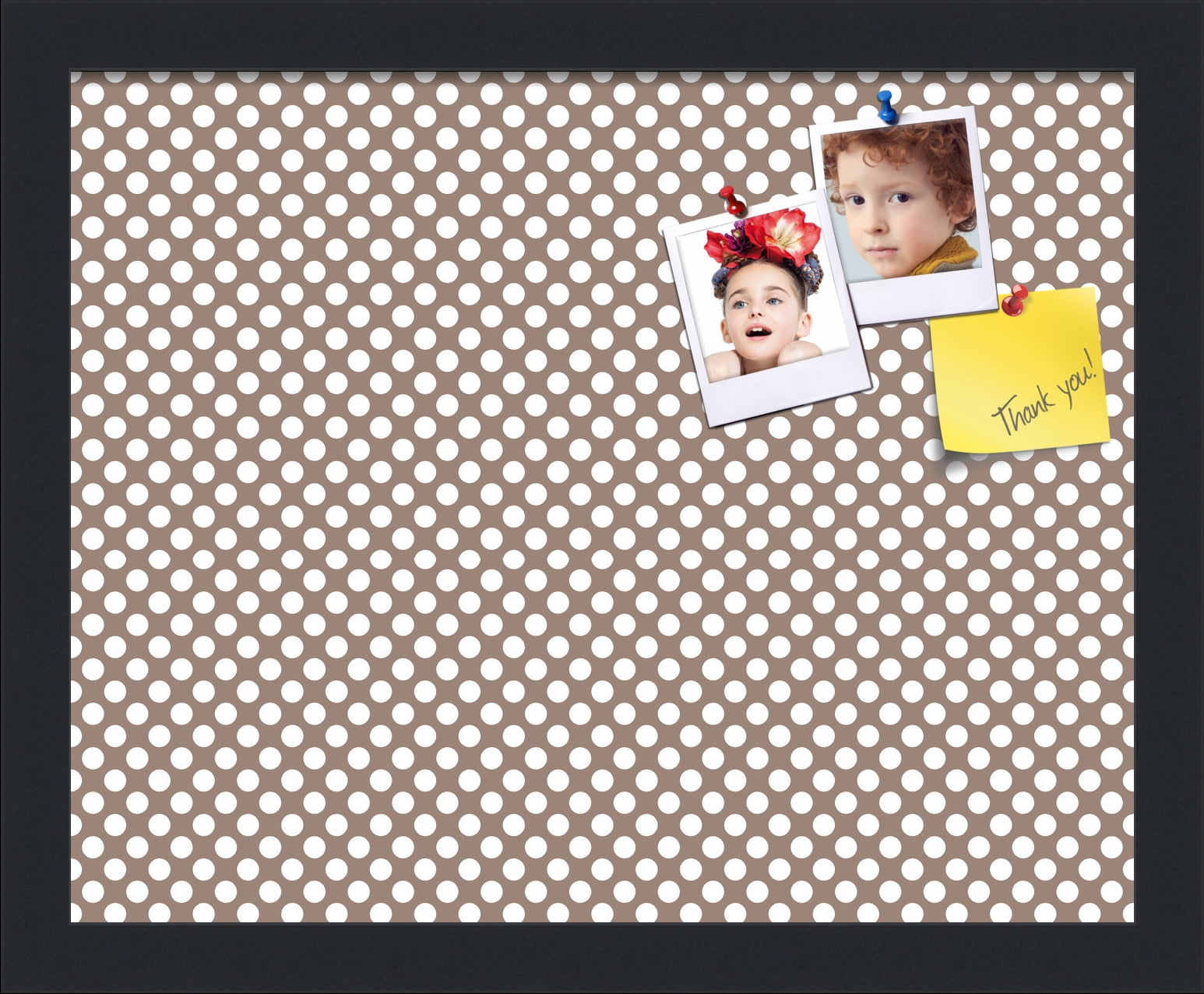 PinPix 15x12 Custom Cork Bulletin Board Brown Polka Dot Poster Board ...