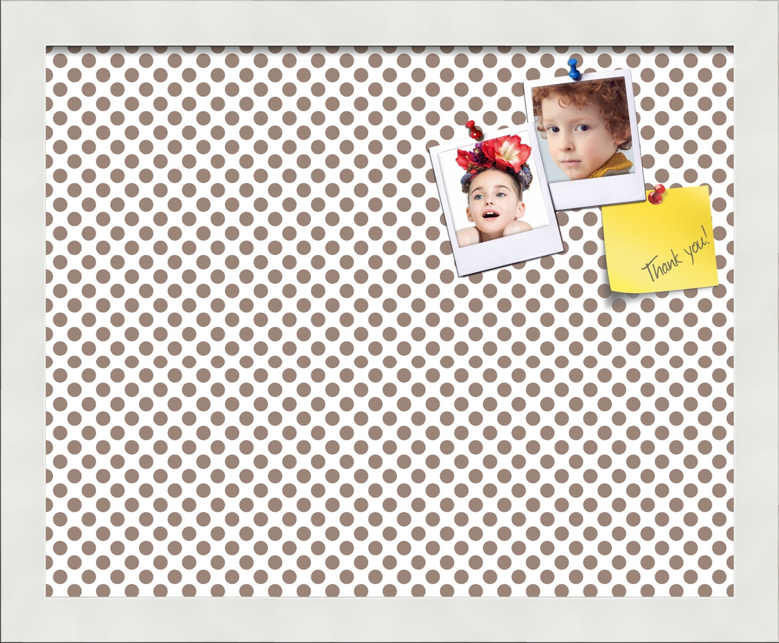 PinPix 15x12 Custom Cork Bulletin Board Light Brown Polka Dot Poster ...