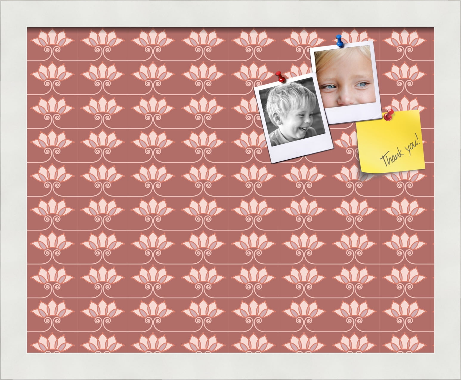 PinPix 15x12 Custom Cork Bulletin Board Pink Sea Shells Poster Board ...