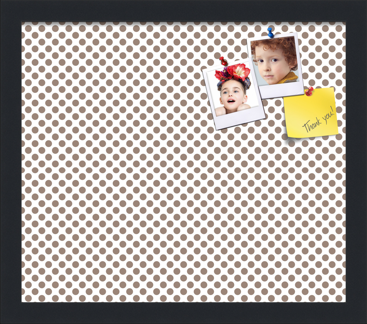 PinPix 15x13 Custom Cork Bulletin Board Light Brown Polka Dot Poster ...