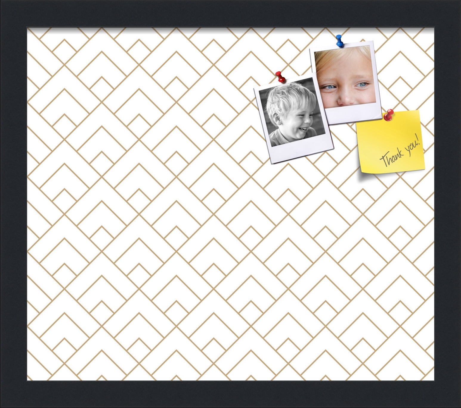 PinPix 15x13 Custom Cork Bulletin Board Peaks Modern Pattern White ...