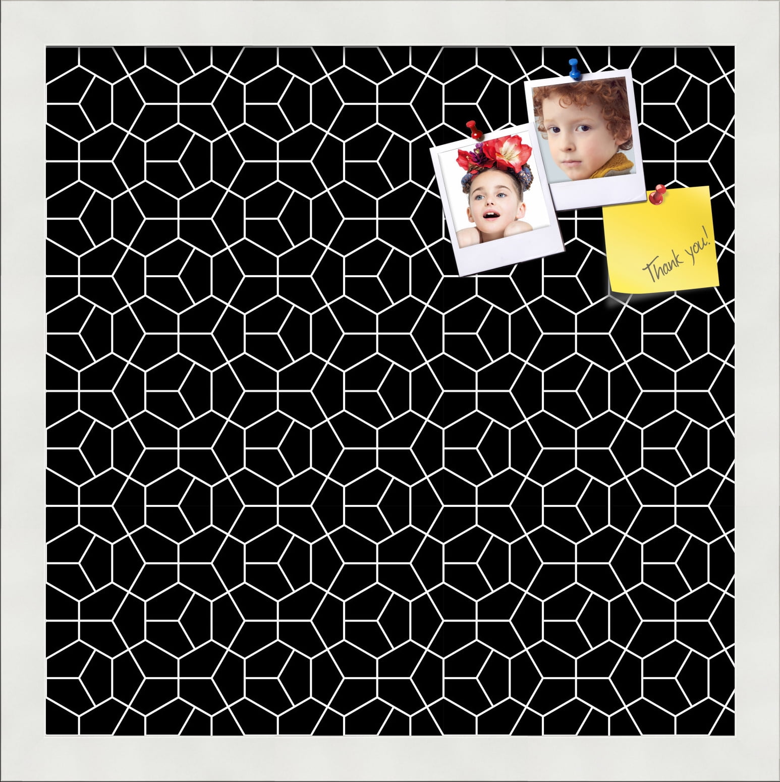 PinPix 15x15 Custom Cork Bulletin Board Modeco Hex W B Poster Board Has ...