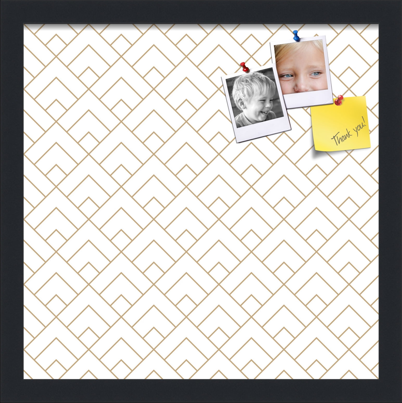 PinPix 15x15 Custom Cork Bulletin Board Peaks Modern Pattern White ...