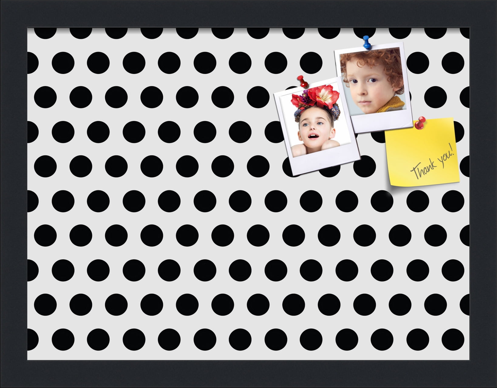 PinPix 16x12 Custom Cork Bulletin Board Black Polka Dot Poster Board ...