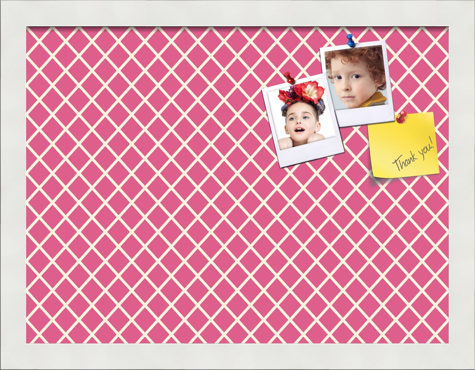PinPix 16x12 Custom Cork Bulletin Board Hot Pink Diamond Poster Board ...