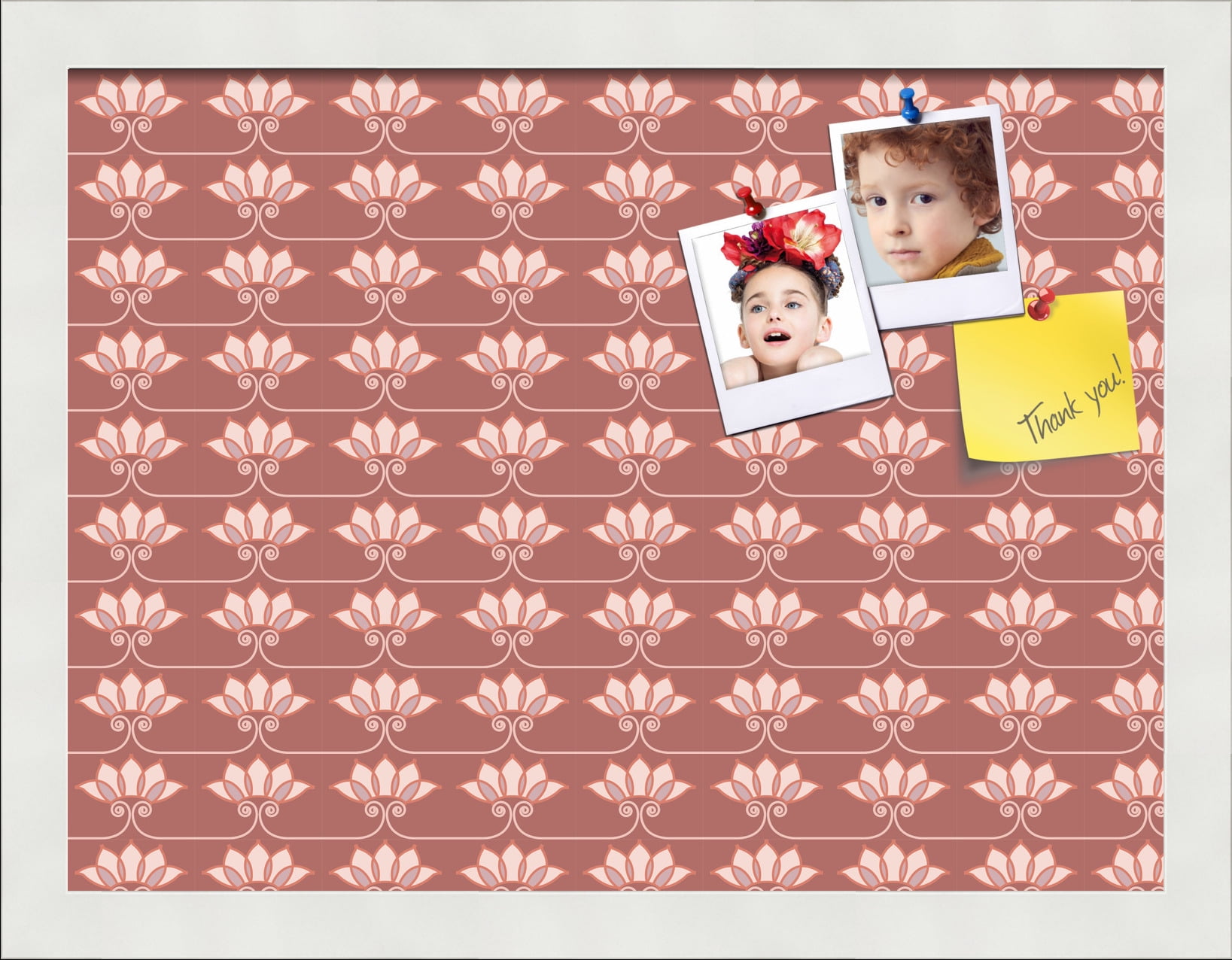 PinPix 16x12 Custom Cork Bulletin Board Pink Sea Shells Poster Board ...