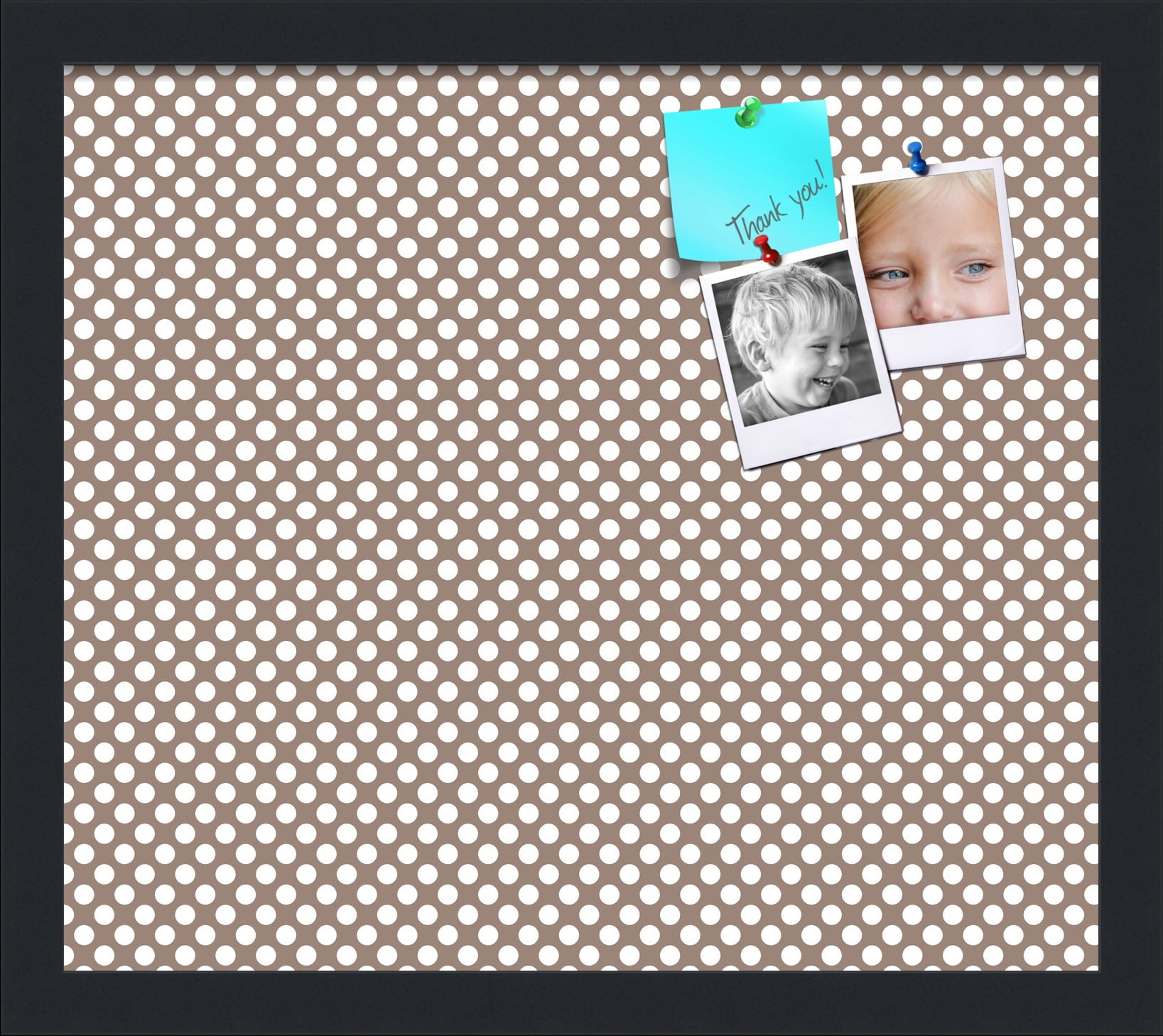 PinPix 16x14 Custom Cork Bulletin Board Brown Polka Dot Poster Board ...
