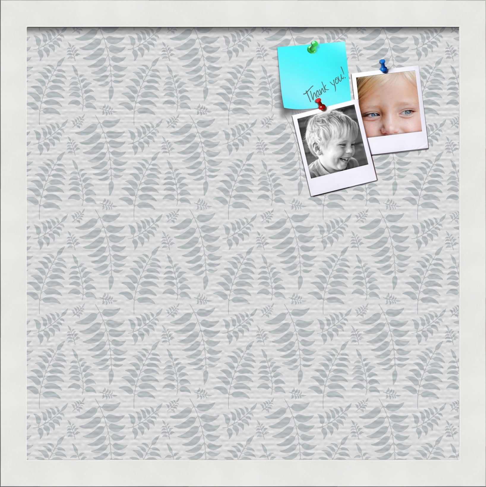 PinPix 16x16 Custom Cork Bulletin Board Fern Lt Grey Poster Board Has a ...